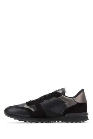 Valentino Garavani Rockrunner Camouflage Low-top Sneakers - Black