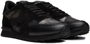 Valentino Garavani Rockrunner Camouflage Low-top Sneakers - Black