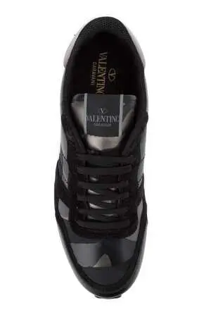 Valentino Garavani Rockrunner Camouflage Low-top Sneakers - Black