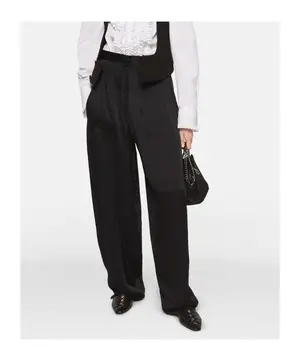 Stella McCartney Decorative Stitch Tapered Satin Trousers
