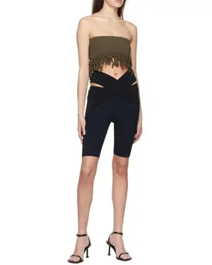 DION LEE Crocheted Bandeau Top With Tassel Detail