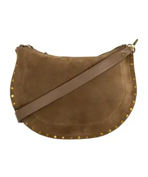 Isabel Marant Étoile Oskan Logo Studded Crossbody Bag - Beige