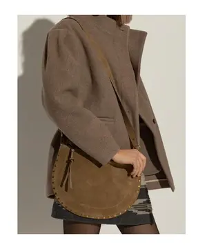 Isabel Marant Étoile Oskan Logo Studded Crossbody Bag - Beige