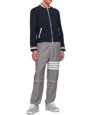Thom Browne Rwb-stripe Bomber Jacket - Navy Blue