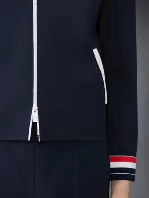 Thom Browne Rwb-stripe Bomber Jacket - Navy Blue