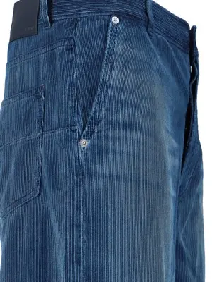 Dior Mid-rise Corduroy Wide-leg Trousers - Dark Blue