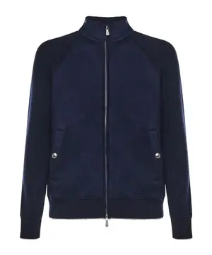 Eleventy Ribbed Knit Jacket - Black
