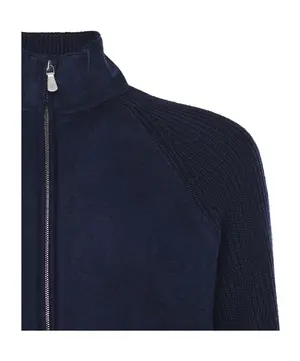 Eleventy Ribbed Knit Jacket - Black