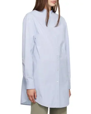 JIL SANDER Striped Long Sleeve Shirt - Blue