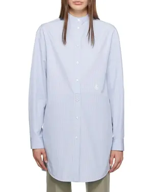 JIL SANDER Striped Long Sleeve Shirt - Blue