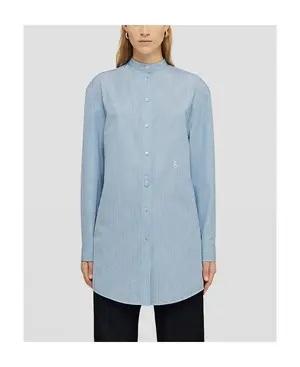 JIL SANDER Striped Long Sleeve Shirt - Blue