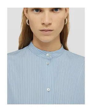 JIL SANDER Striped Long Sleeve Shirt - Blue