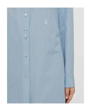 JIL SANDER Striped Long Sleeve Shirt - Blue