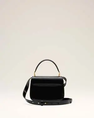 AMI Paris Logo Plaque Foldover Top Shoulder Bag - Black