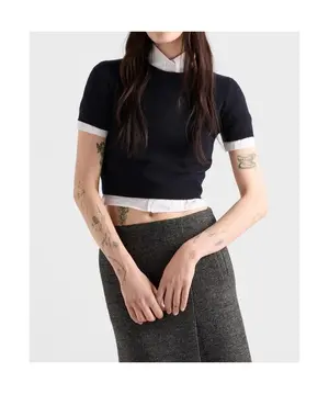 Prada Cropped Jumper With Back Cut-out Logo