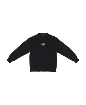 Balenciaga Bb Paris Icon Logo Embroidered Knit Jumper