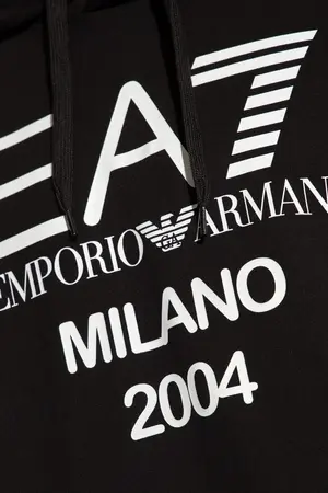 EA7 Logo-print Cotton Hoodie