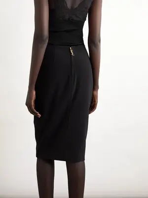 Saint Laurent Mid-rise Pencil Skirt With Cassandre Zip