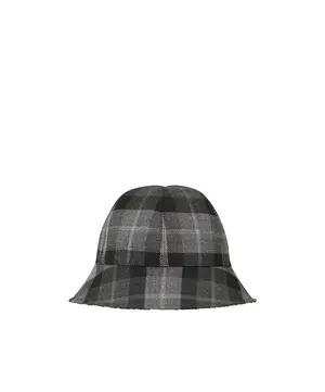 Dior D-tulipe Check'n' Large-brim Reversible Cloche Hat - Black/grey