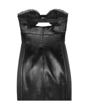 Saint Laurent Strapless Cut-out Satin Dress