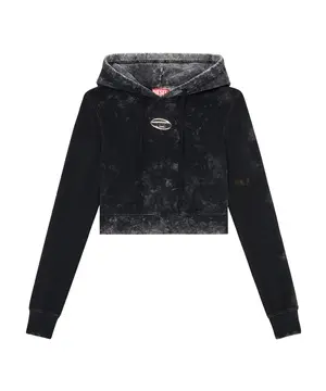 DIESEL® Cropped F-slimmy-hood-p5 Hoodie - Black
