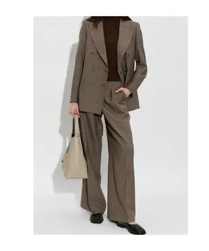 Officine Générale Pleated Wide-leg Trousers - Brown