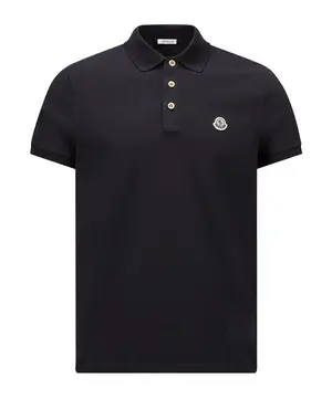 Moncler Moncler Logo Patch Short-Sleeved Polo Shirt Dark Blue
