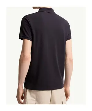 Moncler Logo Patch Short-sleeved Polo Shirt - Dark Blue