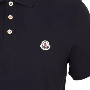 Moncler Logo Patch Short-sleeved Polo Shirt - Dark Blue