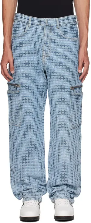 Givenchy 4g Logo Loose Fit Cargo Jeans