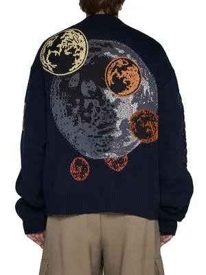 Off-White Moon Phase V-neck Long-sleeved Cardigan