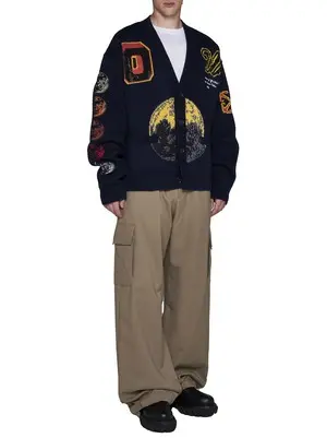 Off-White Moon Phase V-neck Long-sleeved Cardigan