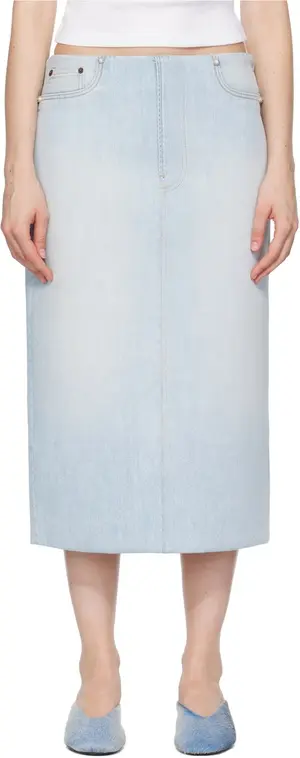 Acne Studios Denim Midi Skirt With Bow Detail