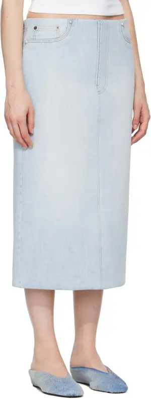 Acne Studios Denim Midi Skirt With Bow Detail