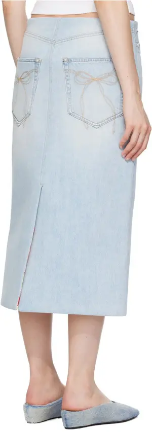 Acne Studios Denim Midi Skirt With Bow Detail