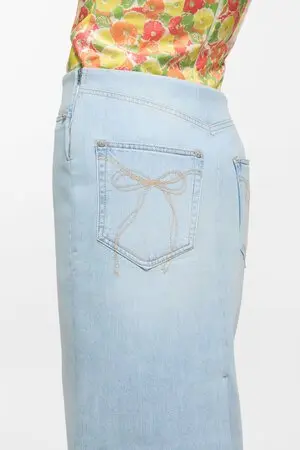 Acne Studios Denim Midi Skirt With Bow Detail