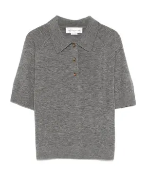 Victoria Beckham Logo Embroidered Polo Top