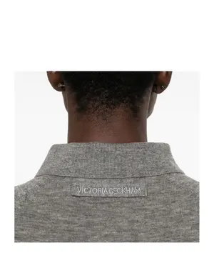 Victoria Beckham Logo Embroidered Polo Top