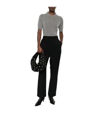 Victoria Beckham Logo Embroidered Polo Top