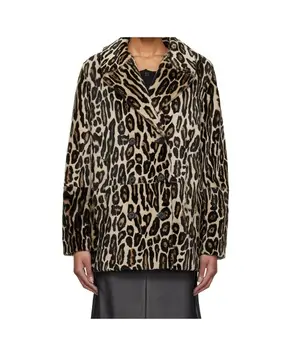 RE/DONE Leopard Shearling Peacoat