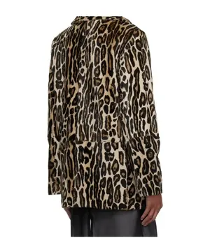 RE/DONE Leopard Shearling Peacoat