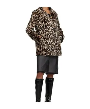 RE/DONE Leopard Shearling Peacoat