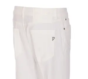 DONDUP Buttoned Straight Leg Trousers - White
