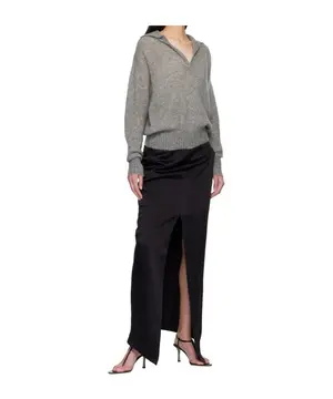 TOM FORD Cashmere Blend Long-sleeved Polo Shirt - Grey