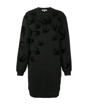 Alexander McQueen Swallow Print Sweatshirt Dress