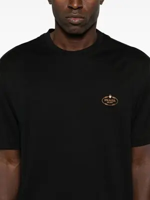 Prada Logo-embroidered Crewneck T-shirt
