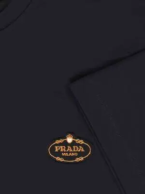 Prada Logo-embroidered Crewneck T-shirt