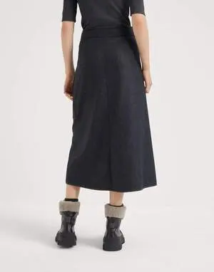 Brunello Cucinelli Wrap Midi Skirt - Medium Gray