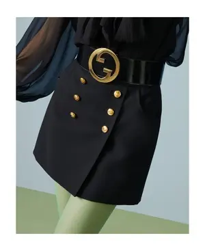 Gucci Logo Engraved Buttons Mini Skirt