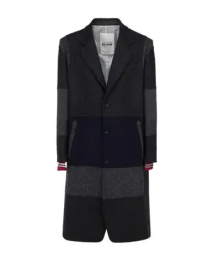 Valentino Garavani Patchwork Single-breasted Coat - Black
